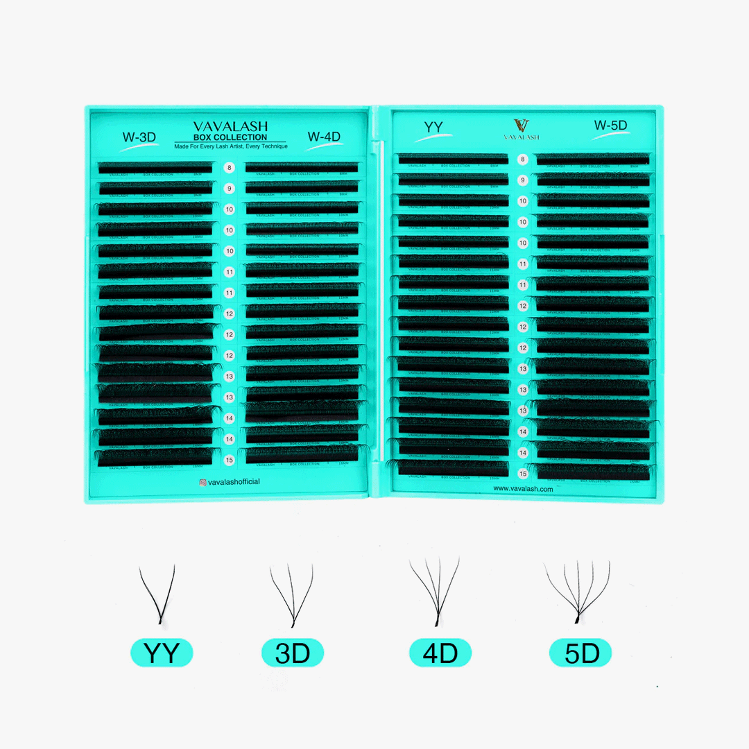 YY Lashes W-Shaped Premade Fans Lashbook | VAVALASH