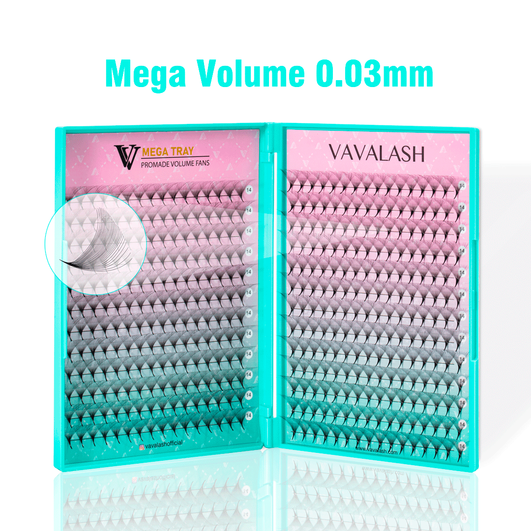 30D Large Tray Pointy Base Premade Volume Fans 500 Fans 25 Lines SC